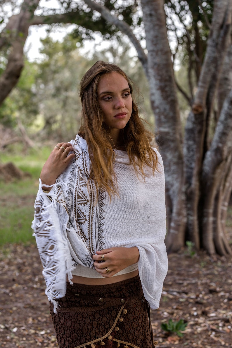 Tribal Cover Up Earthy Clothing Boho Scarf Tribal Clothing - Etsy