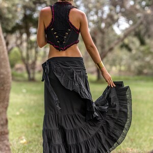 Flamenco Skirt, Wrap Skirt, Ruffle Skirt, Women Maxi Skirt, Gypsy Skirt ...