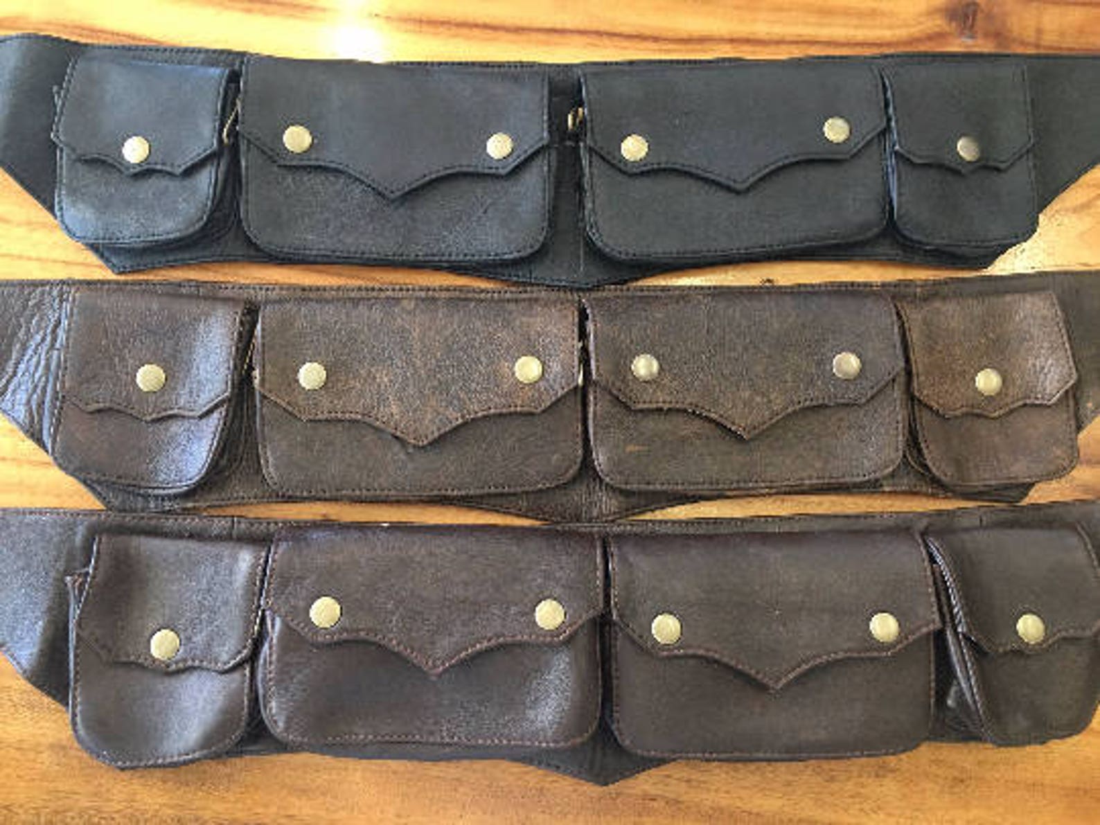 Leather Utility Belt Leather Pocket Belt Festival Utility - Etsy