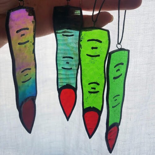 Middle Finger Witch Hand Sun Catcher Stained Glass Art - Etsy