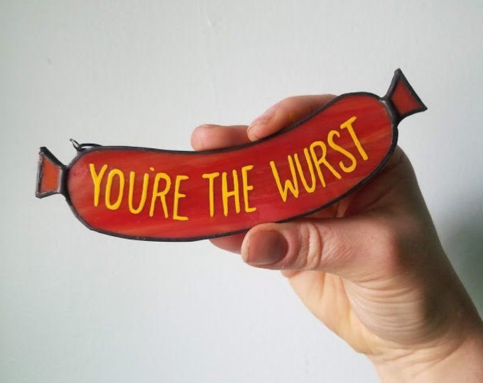 You're the Wurst Hand-painted Sausage Link Sun Catcher - Etsy
