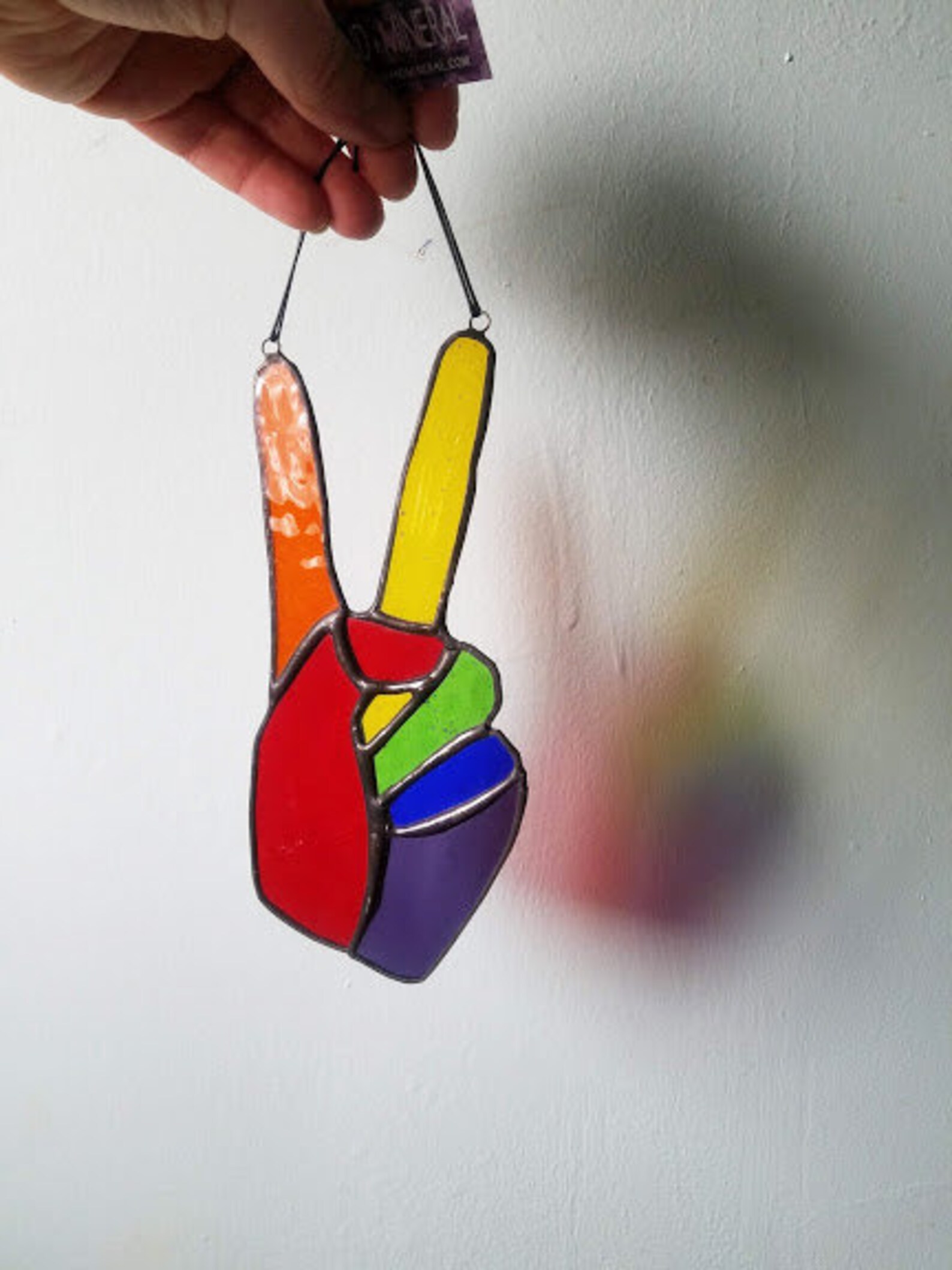 Rainbow Peace Stained Glass Sun Catcher - Benefiting the Okra Project ...