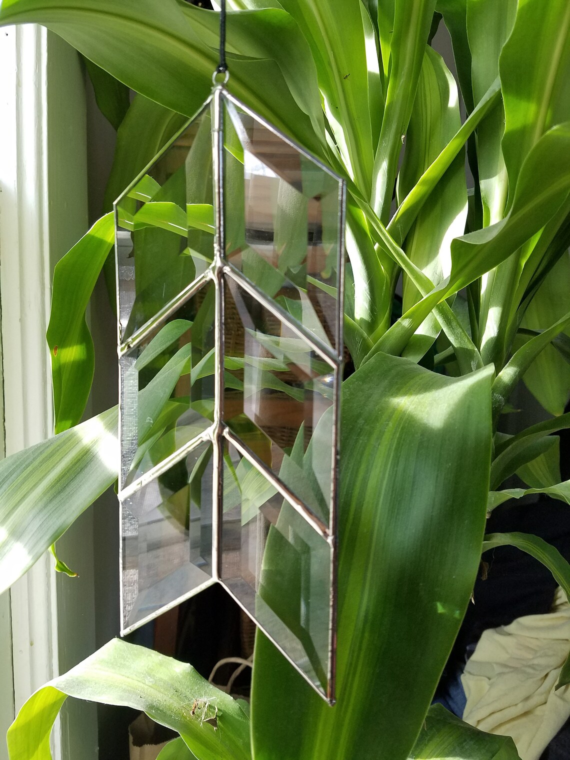 Rainbow Maker! Beveled Arrow Sun Catcher - Handmade Stained Glass Prism ...