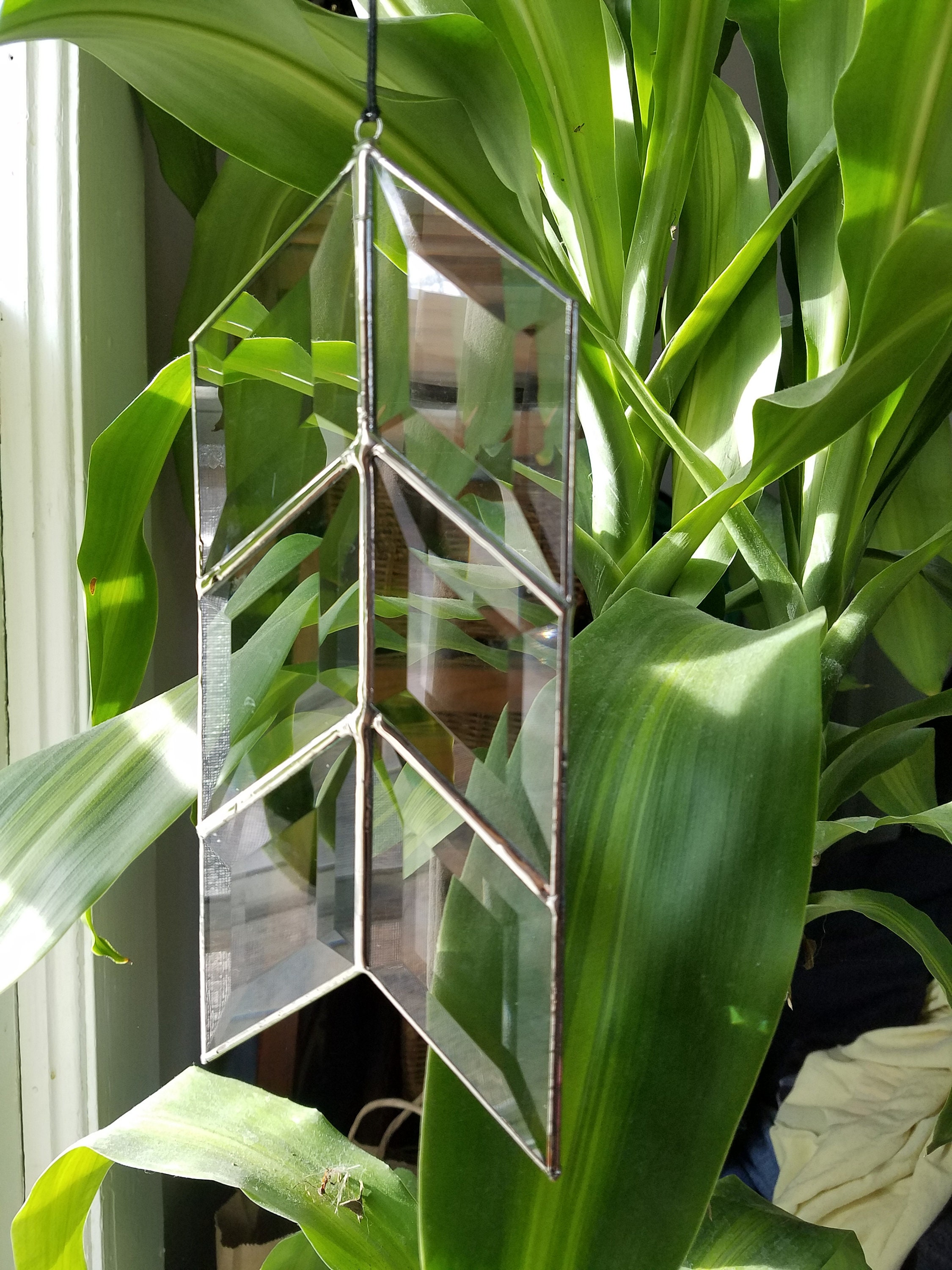 Rainbow Maker! Beveled Arrow Sun Catcher - Handmade Stained Glass Prism ...