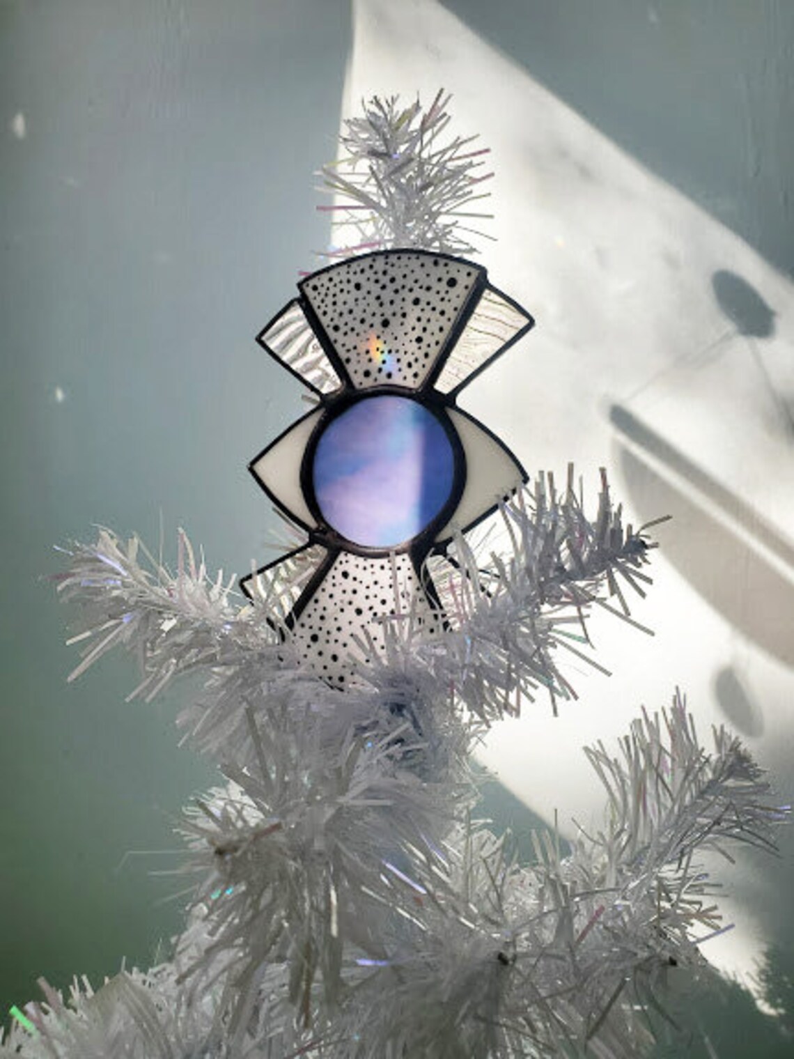 Art Deco Eye Tree Topper -iridescent Stained Glass Christmas Decor ...