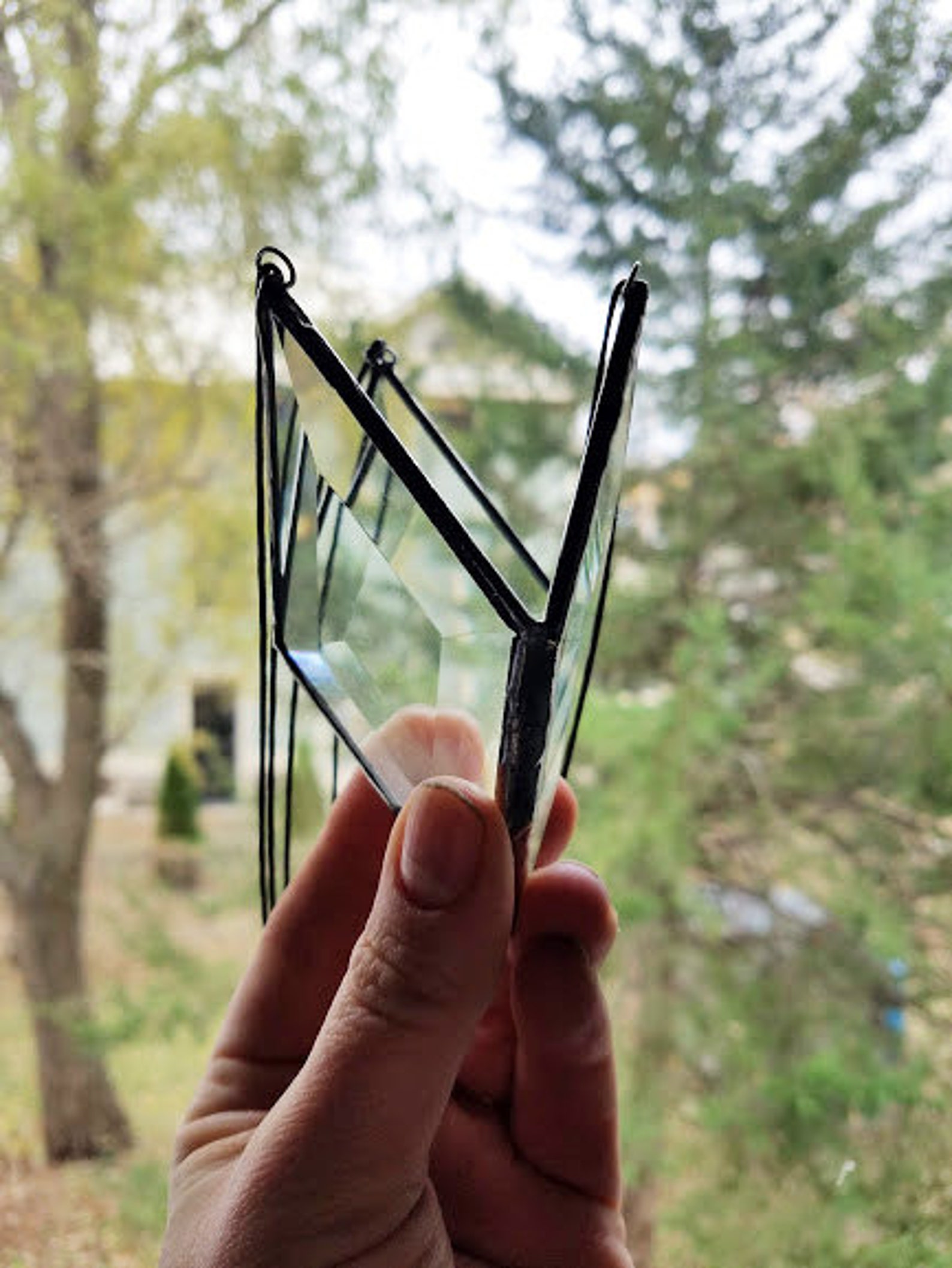 Beveled Air Plant Dangler Hanging Prism Rainbow Maker | Etsy