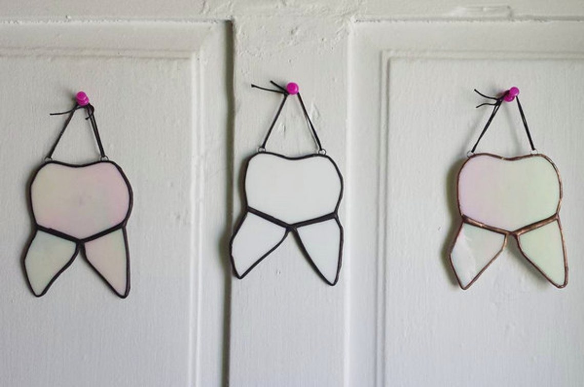 Tooth Sun Catcher - Handmade Stained Glass Molar - Etsy