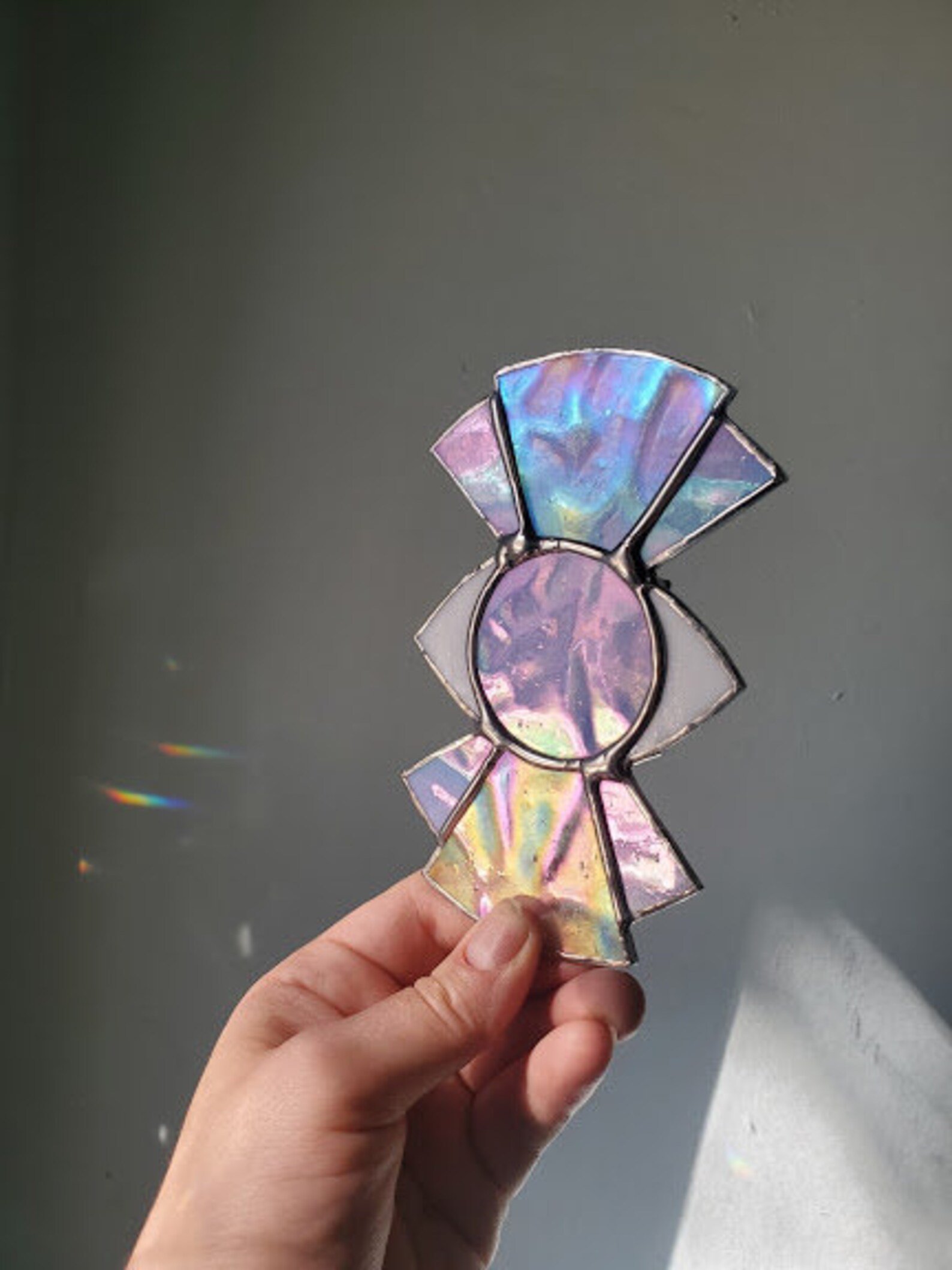 Art Deco Eye Tree Topper -iridescent Stained Glass Christmas Decor ...