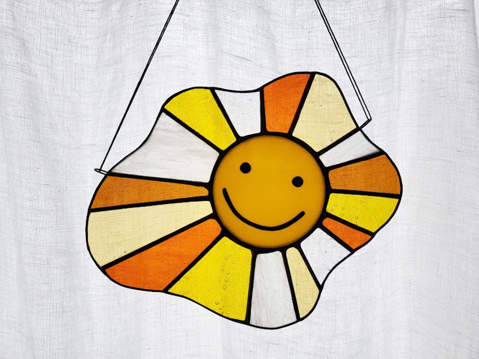 Sunny Side up Sun Catcher Handmade Smiley Face Stained Glass - Etsy