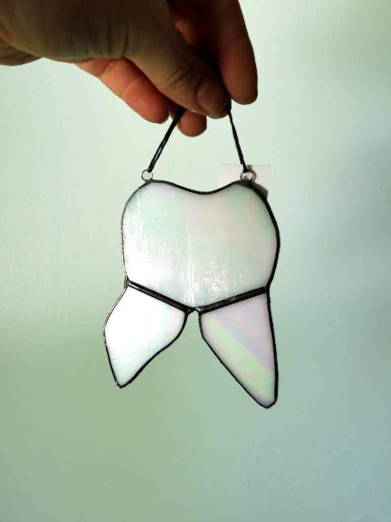 Tooth Sun Catcher Handmade Stained Glass Molar Made to - Etsy