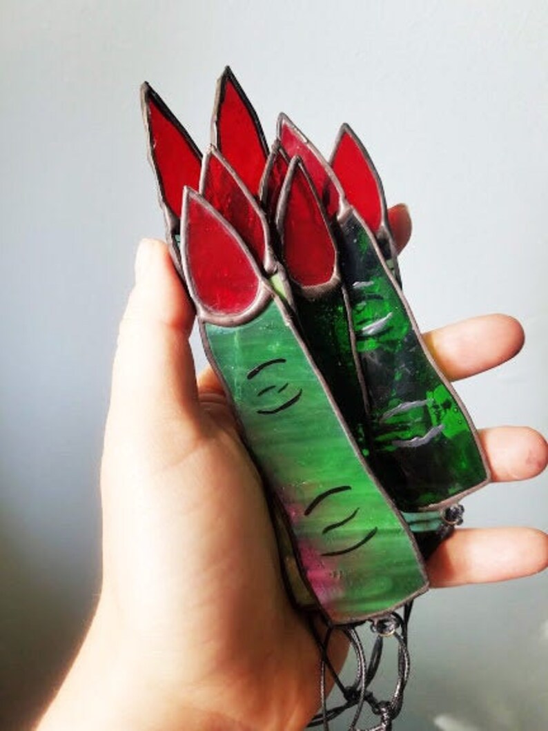 Witch Finger Mini Sun Catcher Handmade Stained Glass Window | Etsy