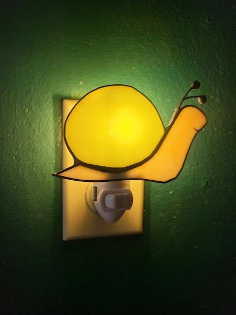 Stained Glass Snail Night Light - Hand-painted Home Decor - Etsy