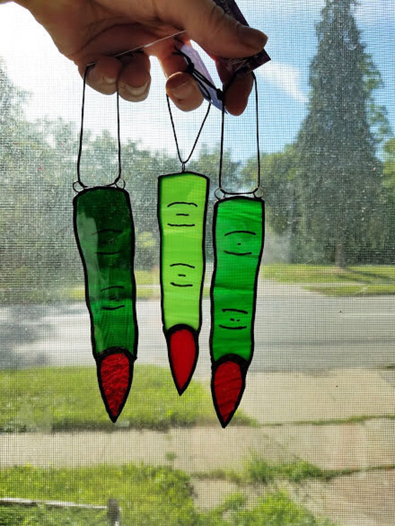 Witch Finger Mini Sun Catcher Handmade Stained Glass Window | Etsy