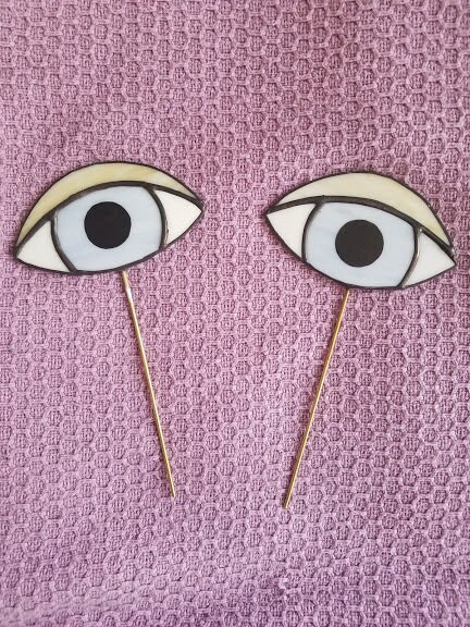 Eye Planter Stake Set Handmade Stained Glass Plant Accessory | Etsy