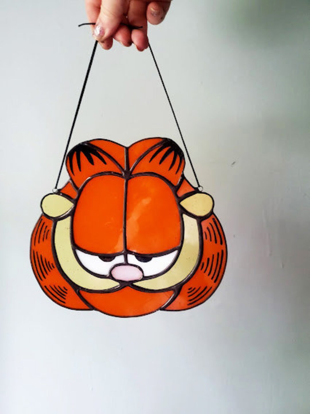 Garfield Stained Glass Sun Catcher Ready to Ship - Etsy
