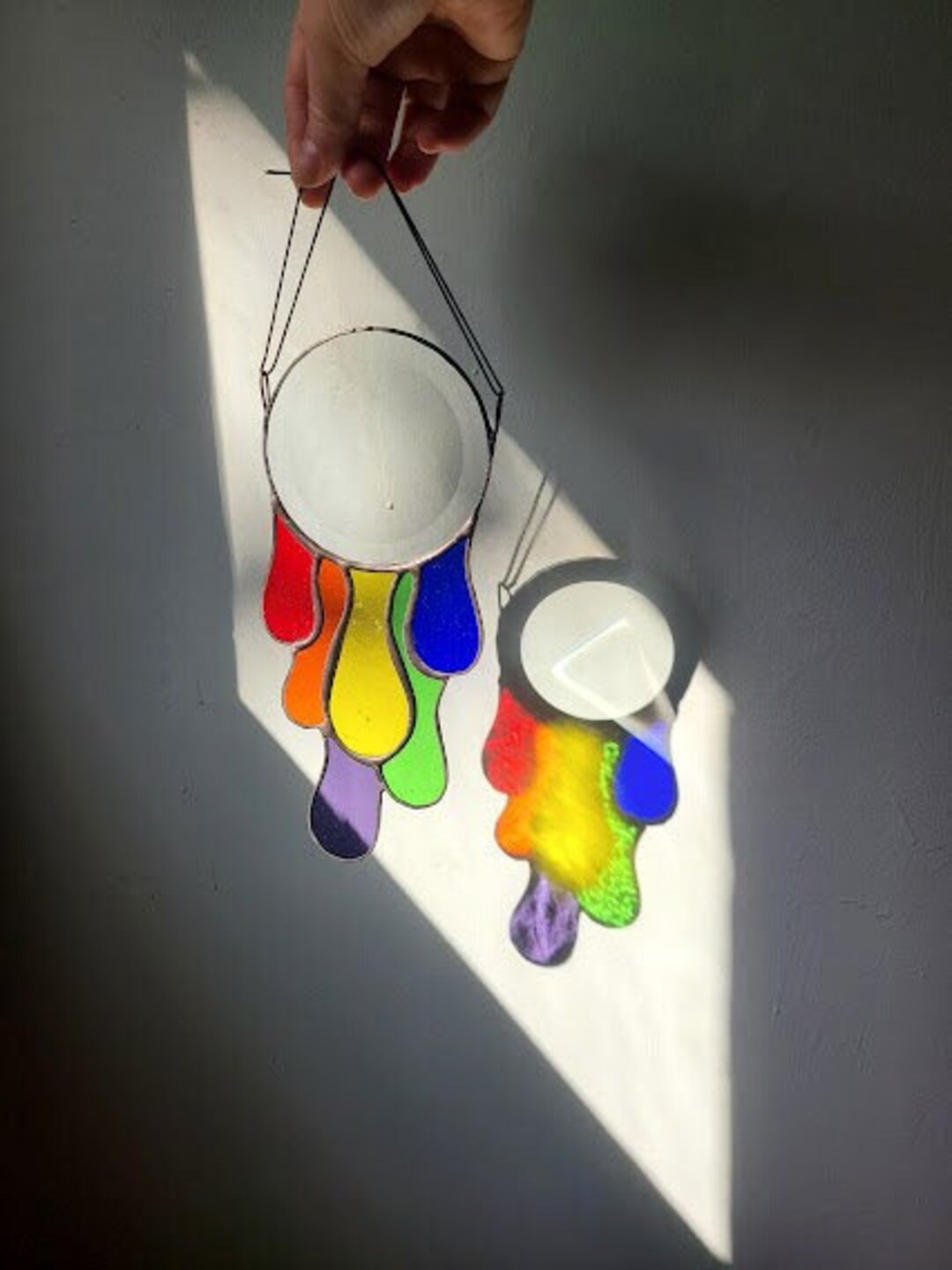 Drippy Slime Sun Catcher - Makes Rainbows! - Handmade Beveled Stained ...