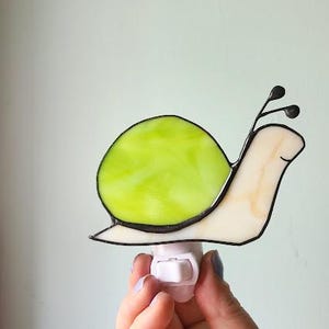 Stained Glass Snail Night Light - Hand-painted Home Decor - Etsy