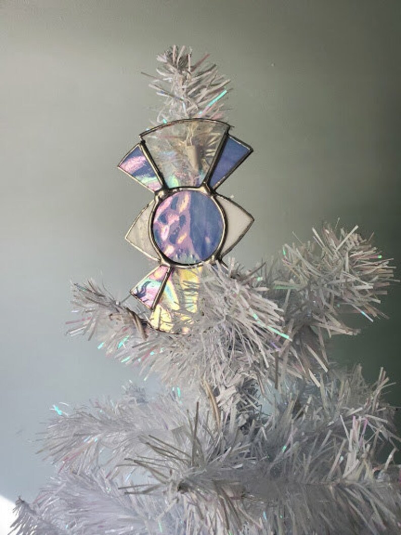 Art Deco Eye Tree Topper -iridescent Stained Glass Christmas Decor ...