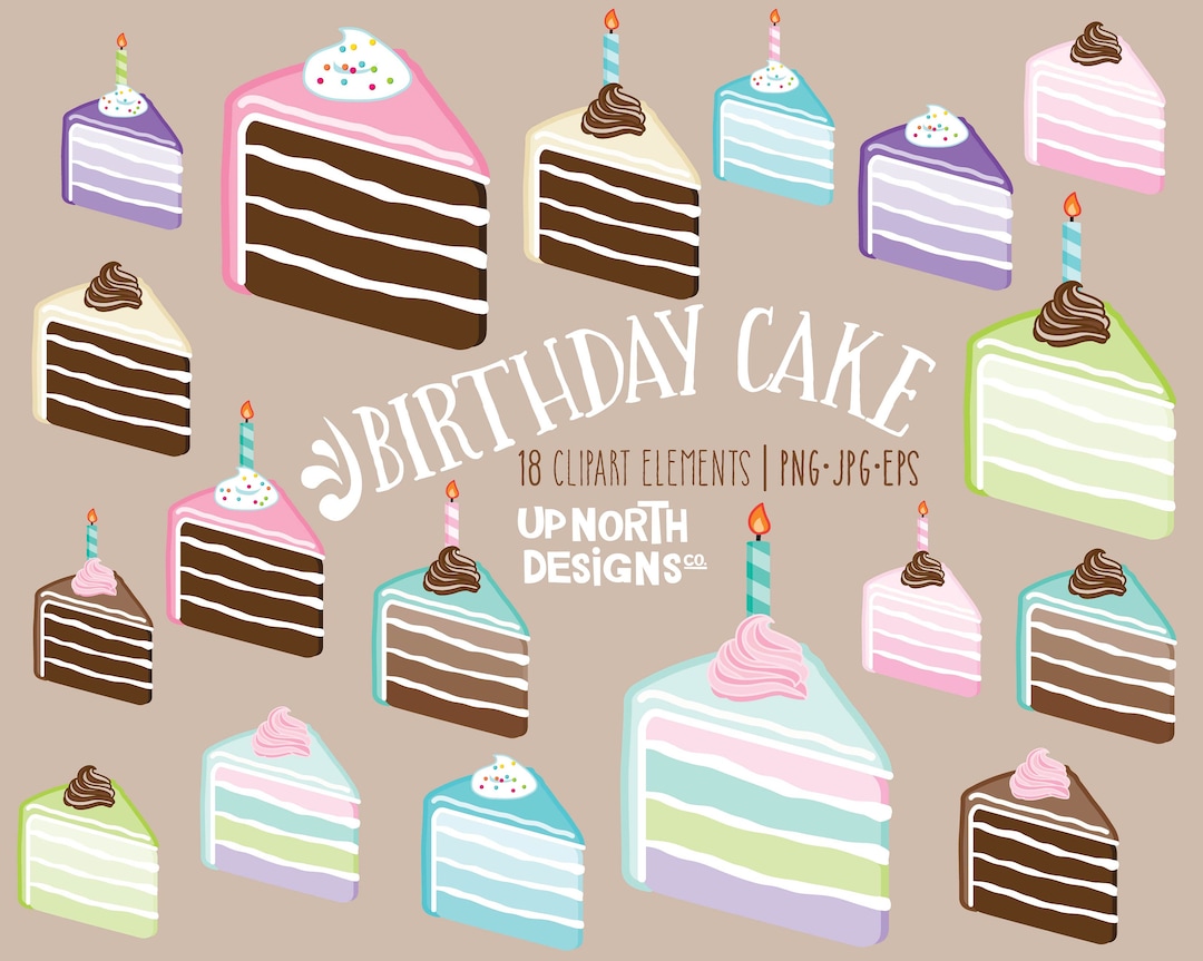 Birthday Cake Clipart With Candles and Without Candles in Beautiful ...