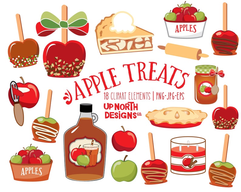 Apple Treats Candy Apples Clipart Apple Pie and Other Apple Dessert ...