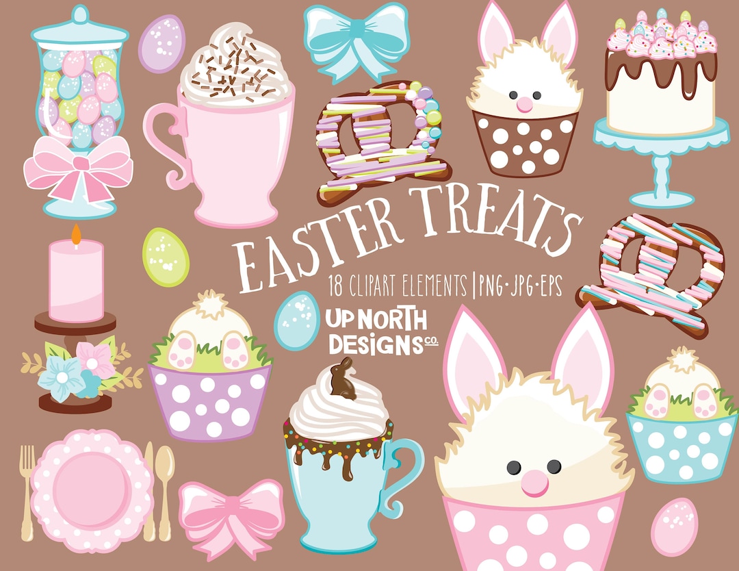 Easter Clipart Includes the Cutest Bunny Cupcakes and Bunny Butt ...