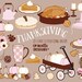 Pink Thanksgiving Clipart Pink Pumpkins and Decorations Pumpkin Pie and ...