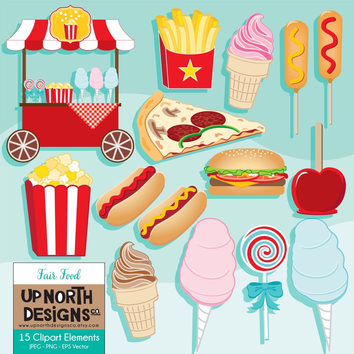 Fair Food Clipart Hamburger Clipart Popcorn Illustration Pizza Hotdog ...