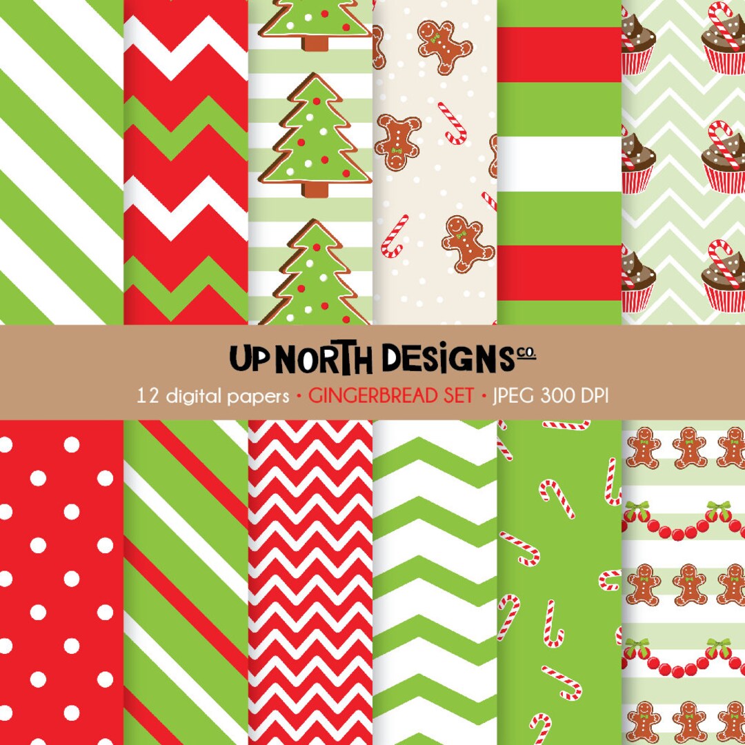 Gingerbread Set Digital Paper Personal and Commercial Use - Etsy