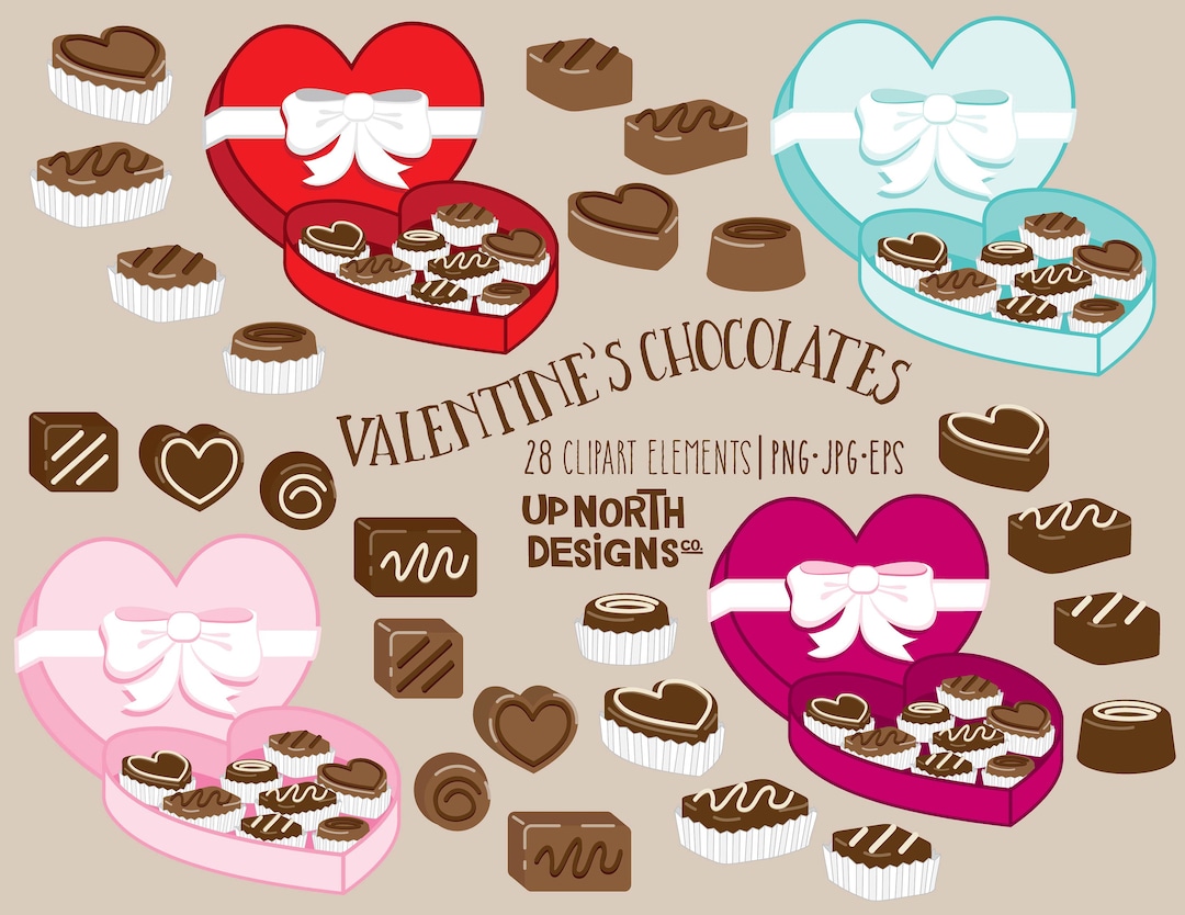 Valentine's Day Chocolates Gourmet Chocolate Clipart Valentine's Day ...