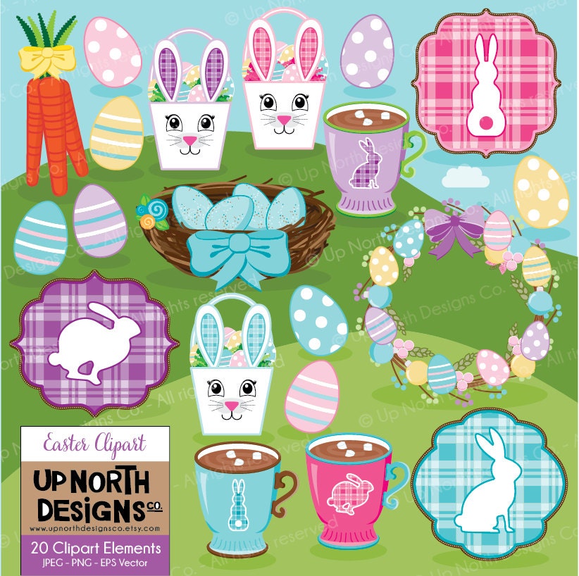 Easter Clipart Bunny Clipart Hot Chocolate Clipart Easter Eggs Bunny ...