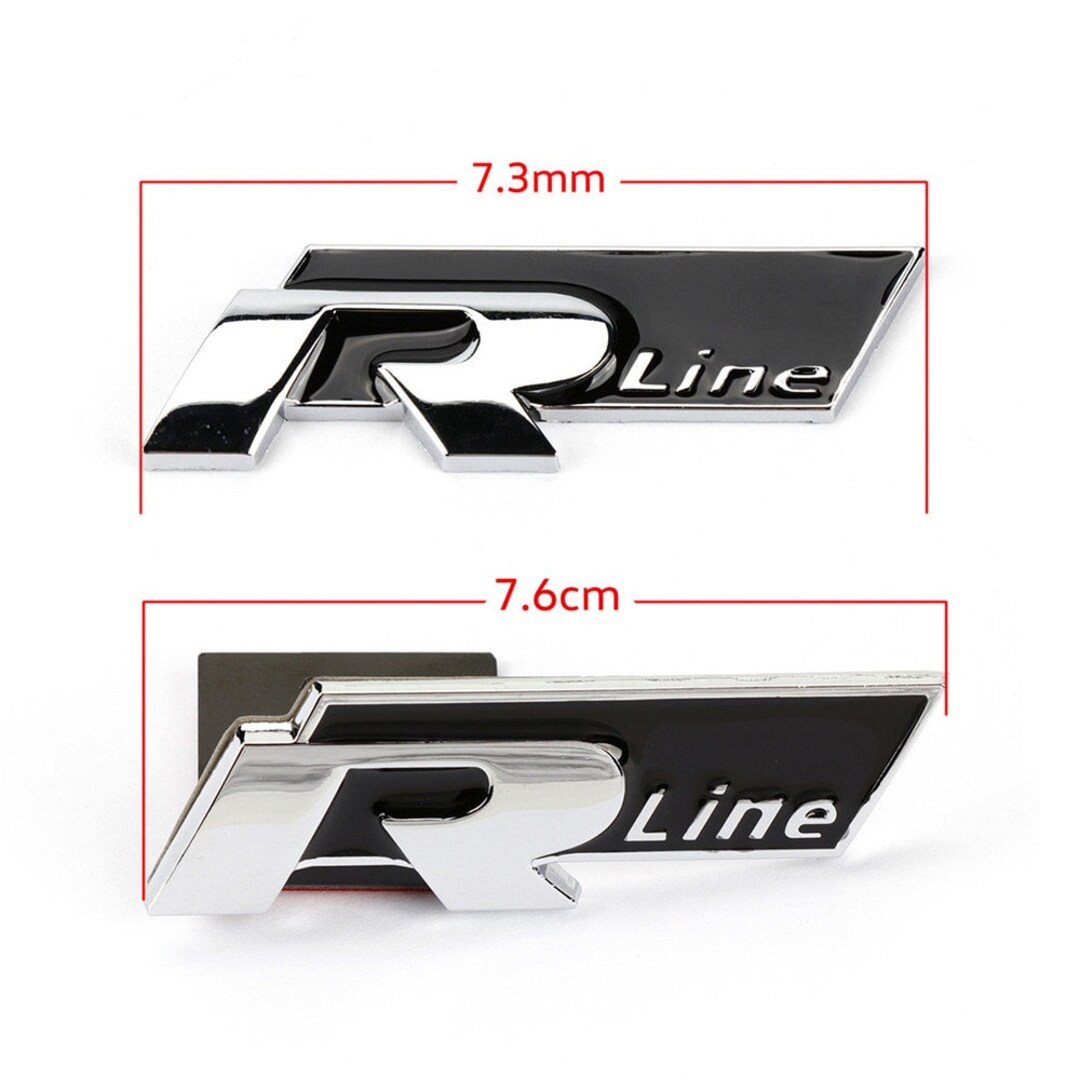 VW Black R Line Kit Front Grill Badge and Rear Badge Emblem New UK ...