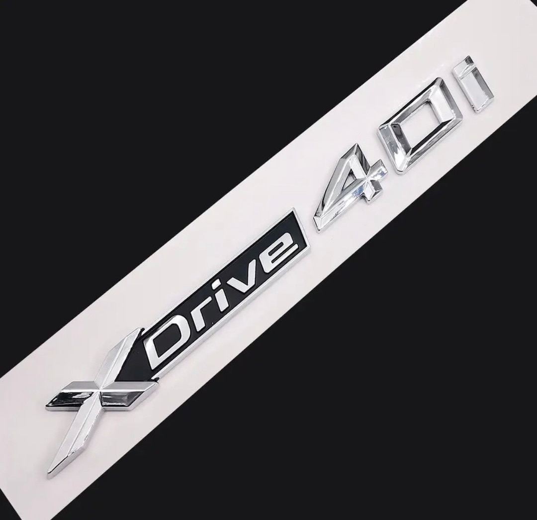 BMW Xdrive Badge Emblem 40i Silver Chrome Rear Boot Side Door Single ...