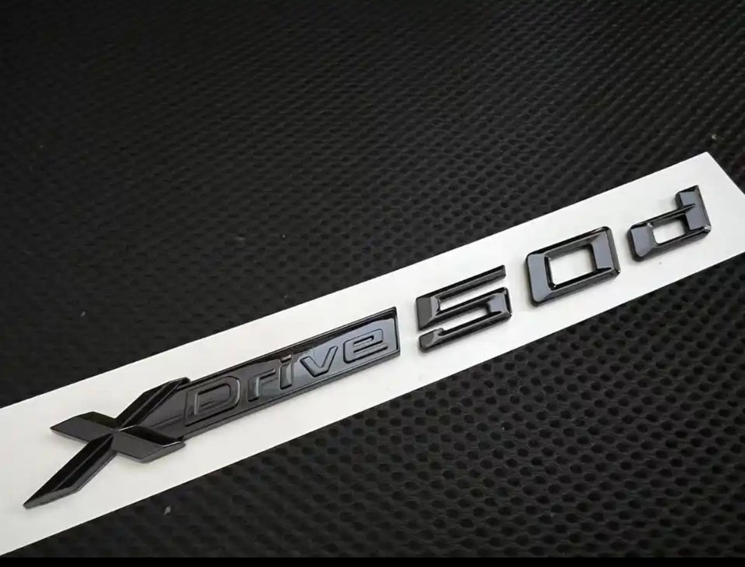 BMW Xdrive Badge Emblem 50d Black Gloss Rear Boot Side Door Single/twin ...
