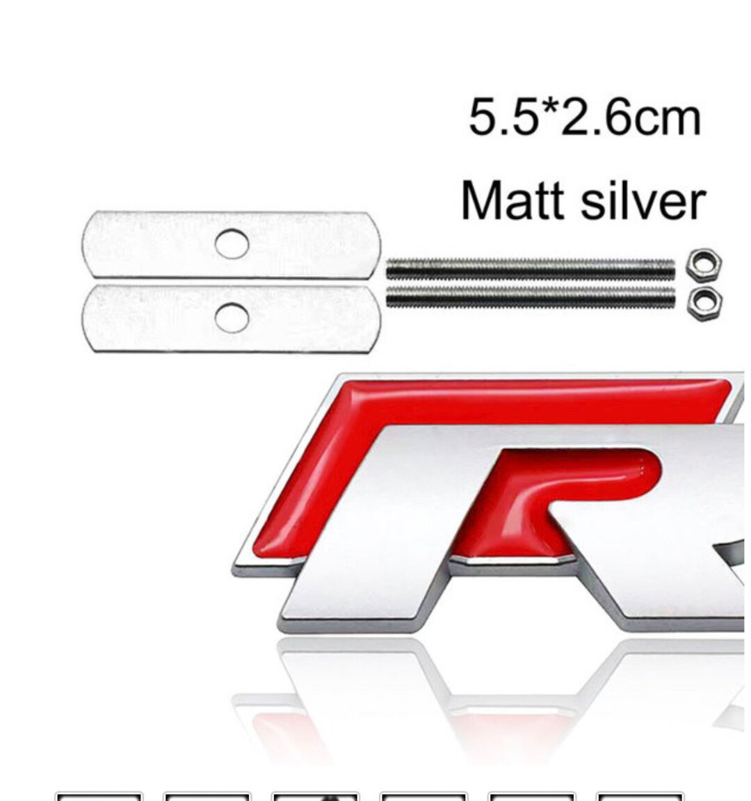 VW Red Silver Matt R Line Small Grill Badge Emblem New UK Stock - Etsy ...