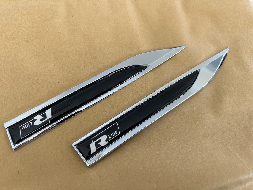 R Line Chrome and Black Fender Badge Metal Set Uk Stock - Etsy