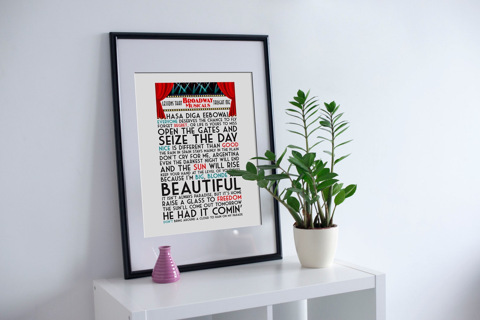 Lessons That Broadway Musicals Taught Me UNFRAMED | Etsy