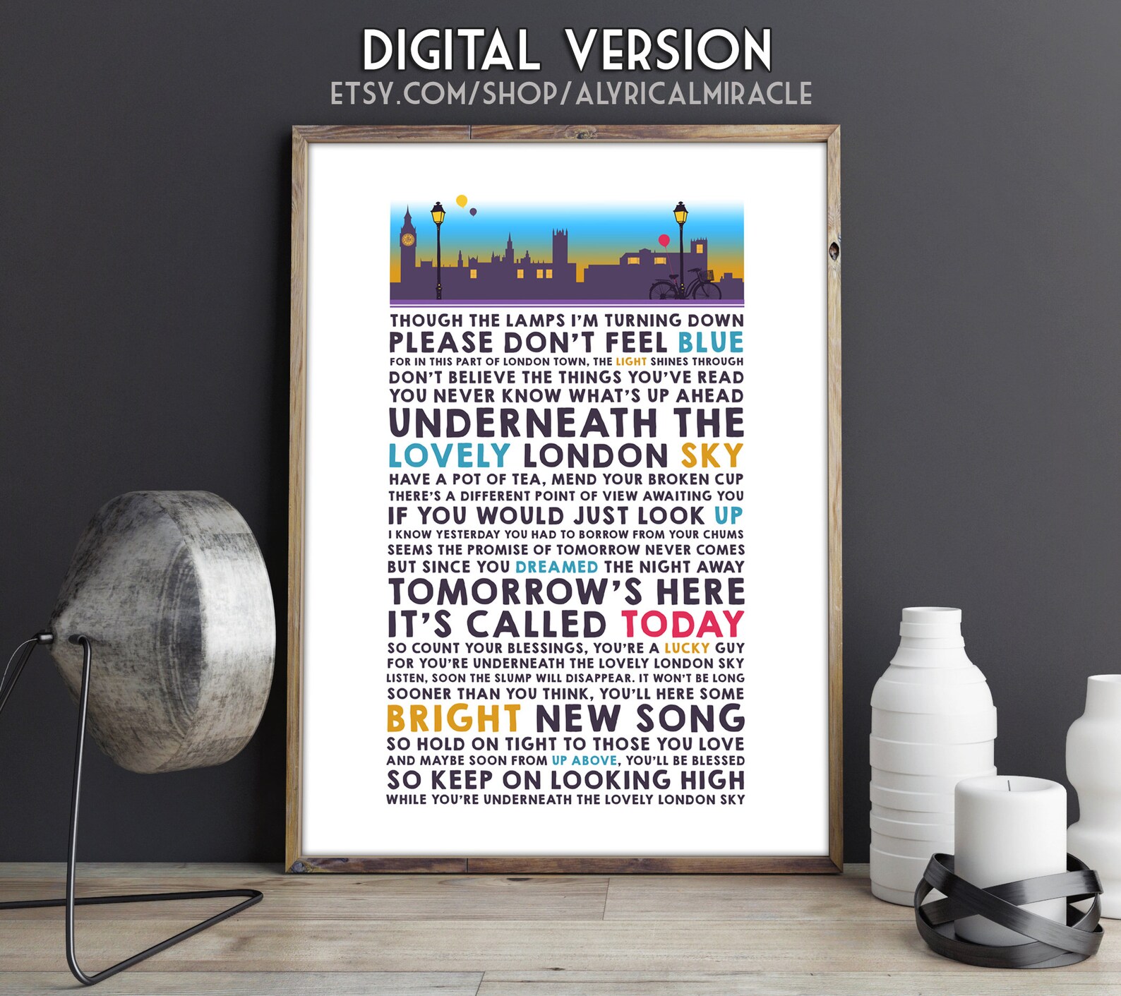 Underneath the Lovely London Sky DIGITAL Typography Print / - Etsy Underneath the Lovely London Sky DIGITAL Typography Print / - Etsy