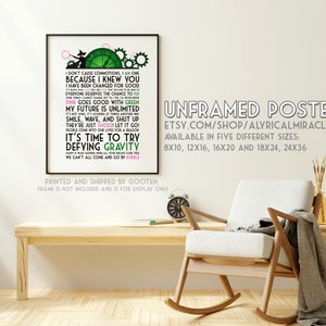 Wicked Musical Quote Print -- Theater Poster With Quotes Wall Art ...