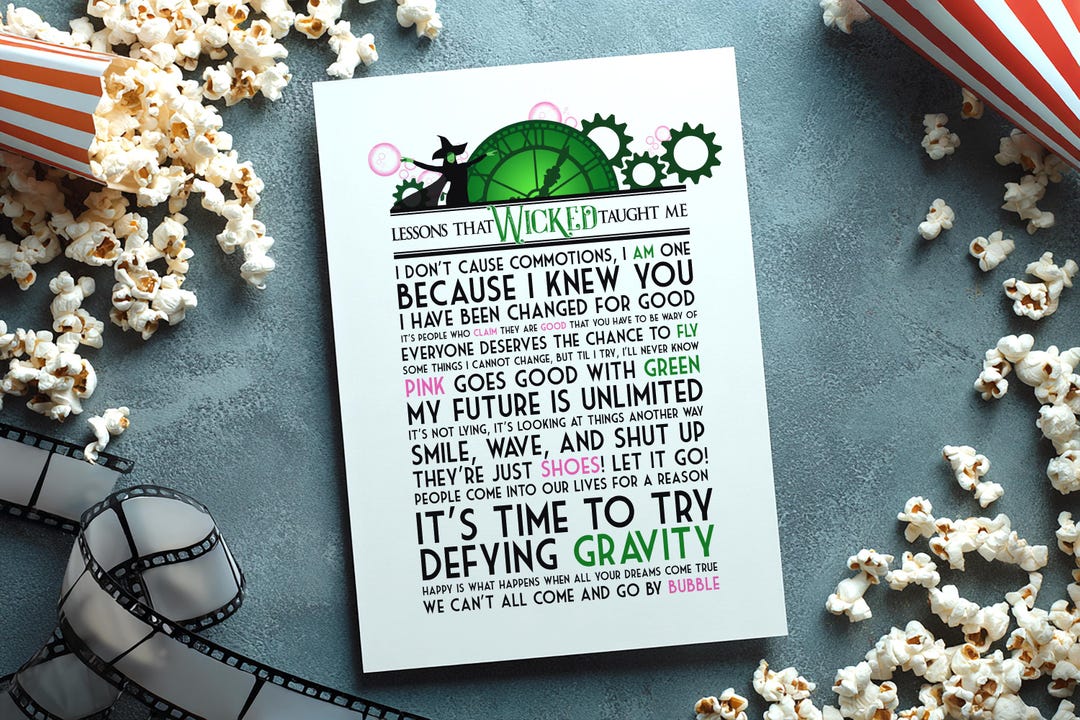 Wicked Musical Theater Quote Print -- Poster With Quotes Wall Art ...
