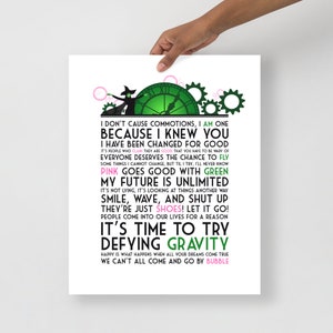 Wicked Musical Quote Print -- Theater Poster With Quotes Wall Art ...