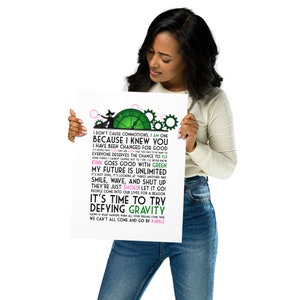 Wicked Musical Quote Print -- Theater Poster With Quotes Wall Art ...