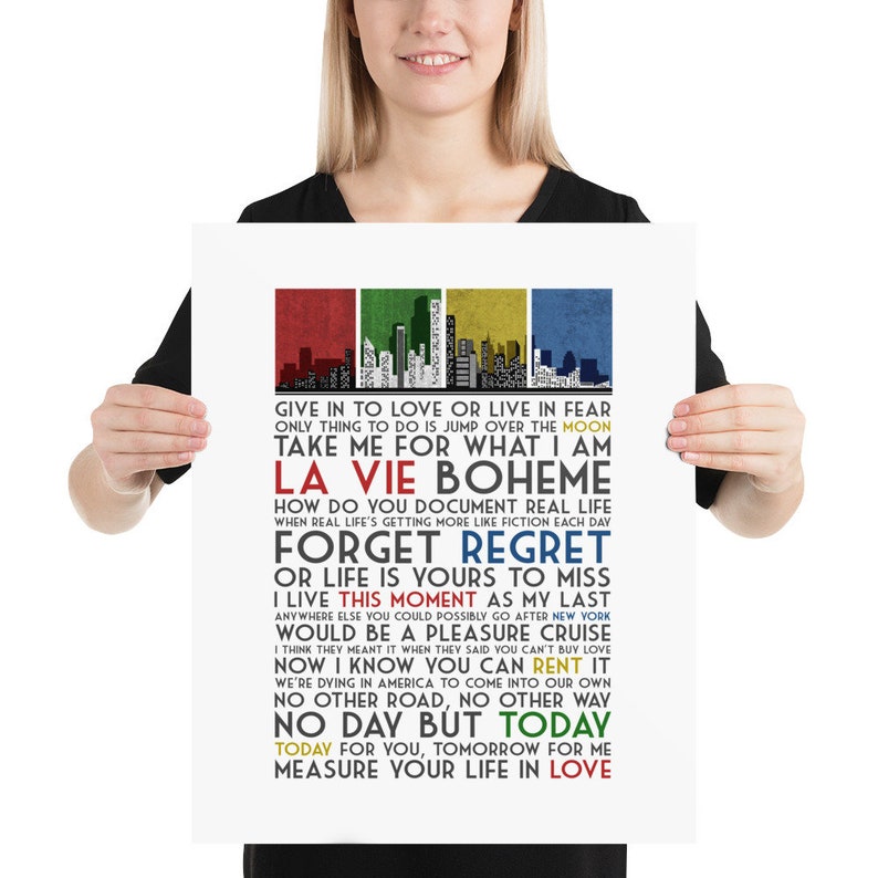 RENT Musical Lyrics Wall Art | Broadway Song Quote Print, Seasons of ...
