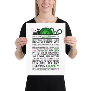 Wicked Musical Theater Quote Print -- Poster With Quotes Wall Art ...