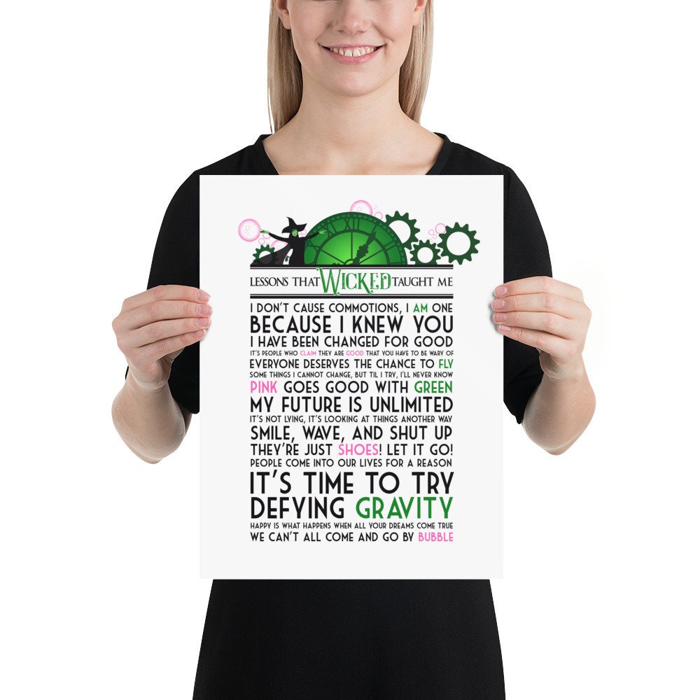 Wicked Musical Theater Quote Print -- Poster With Quotes Wall Art ...