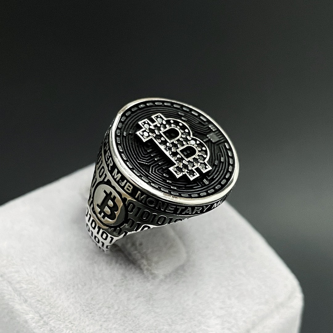 Bitcoin Symbol Crypto Metaverse 925K Sterling Silver Men's Ring - Etsy