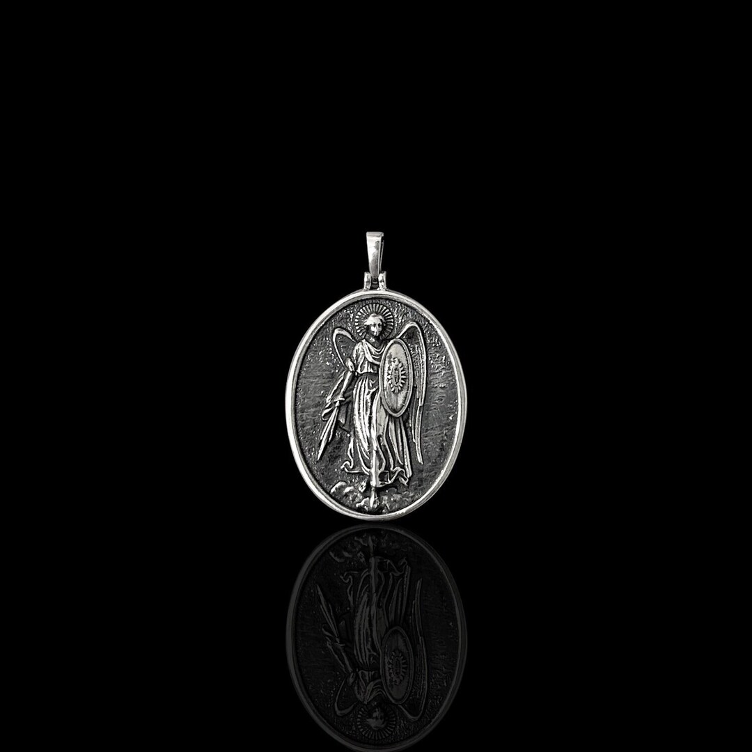 Archangel Saint Michael Handmade 925K Sterling Silver Men Charm ...