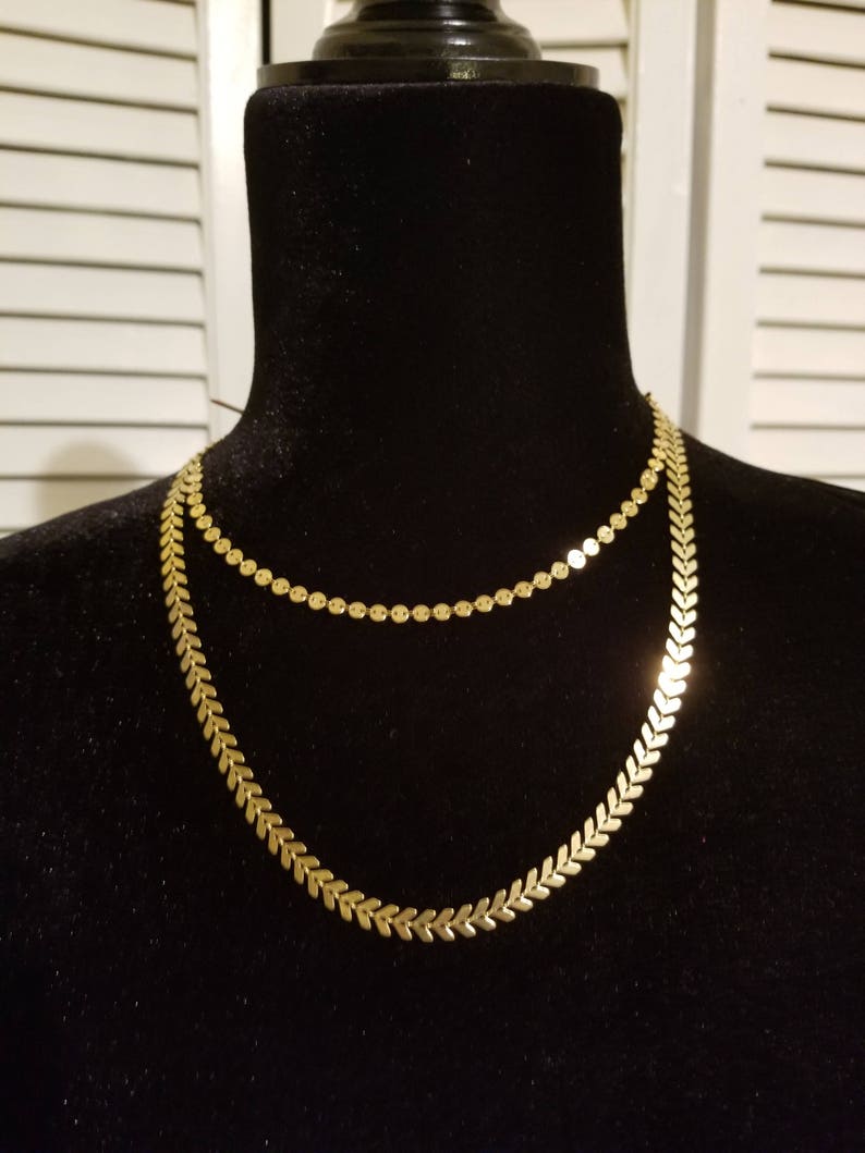 Sequin Chain Necklace Square Chain Necklace Adjustable | Etsy