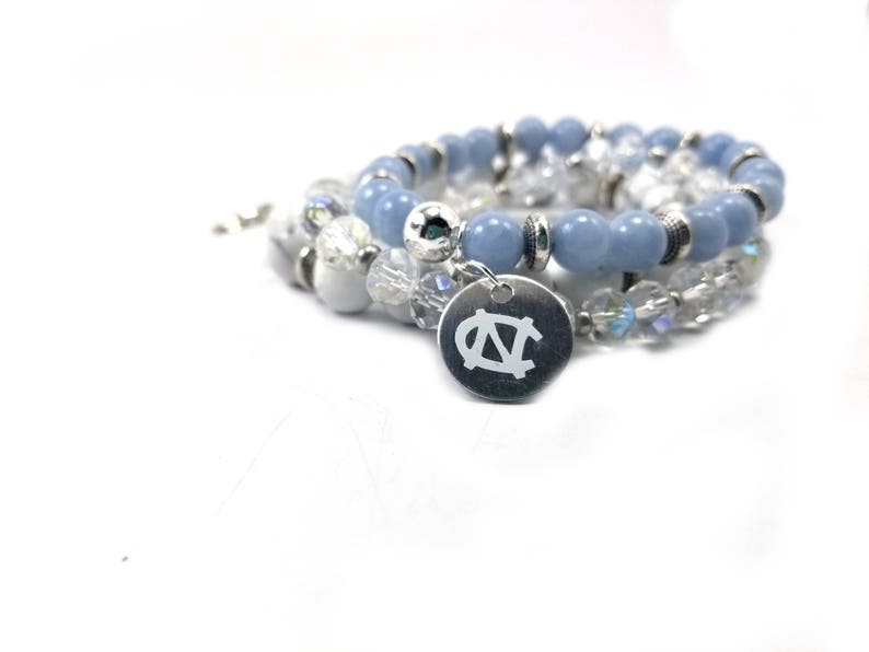 North Carolina Beaded Bracelet UNC Jewelry Tar Heel - Etsy