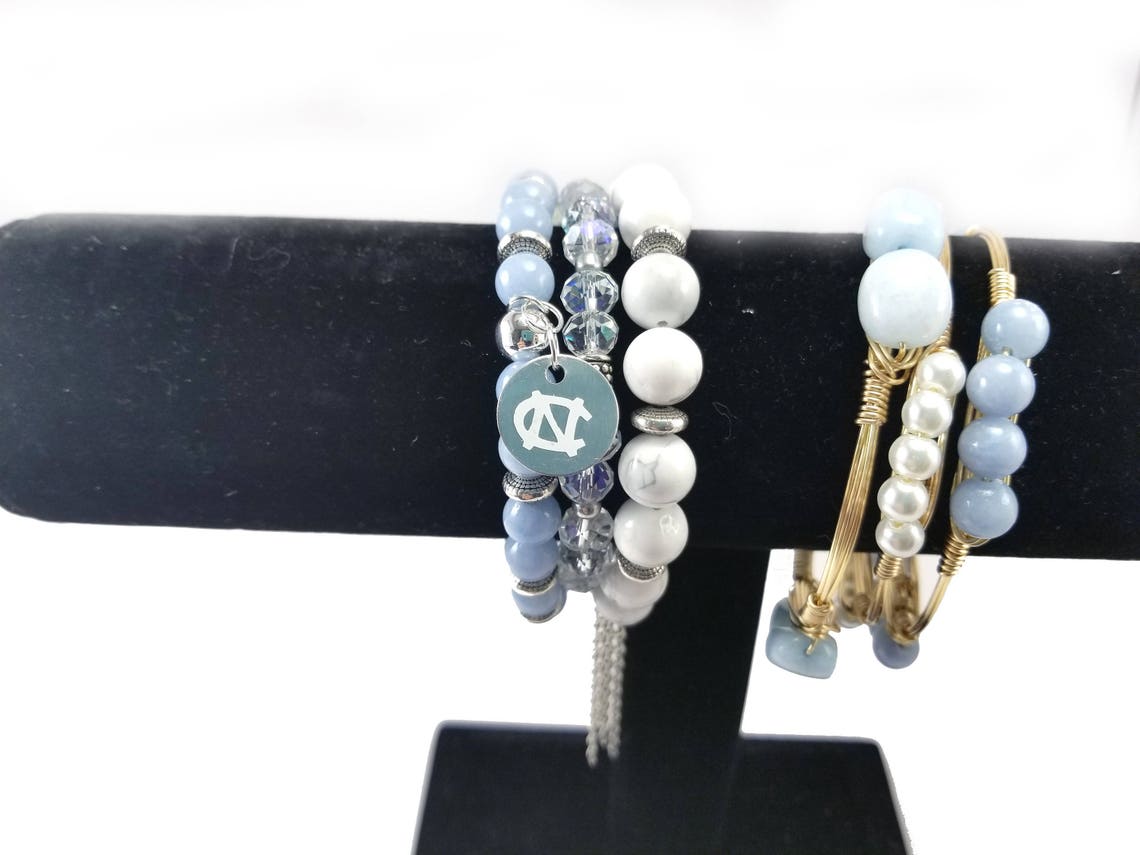 North Carolina Beaded Bracelet UNC Jewelry Tar Heel - Etsy
