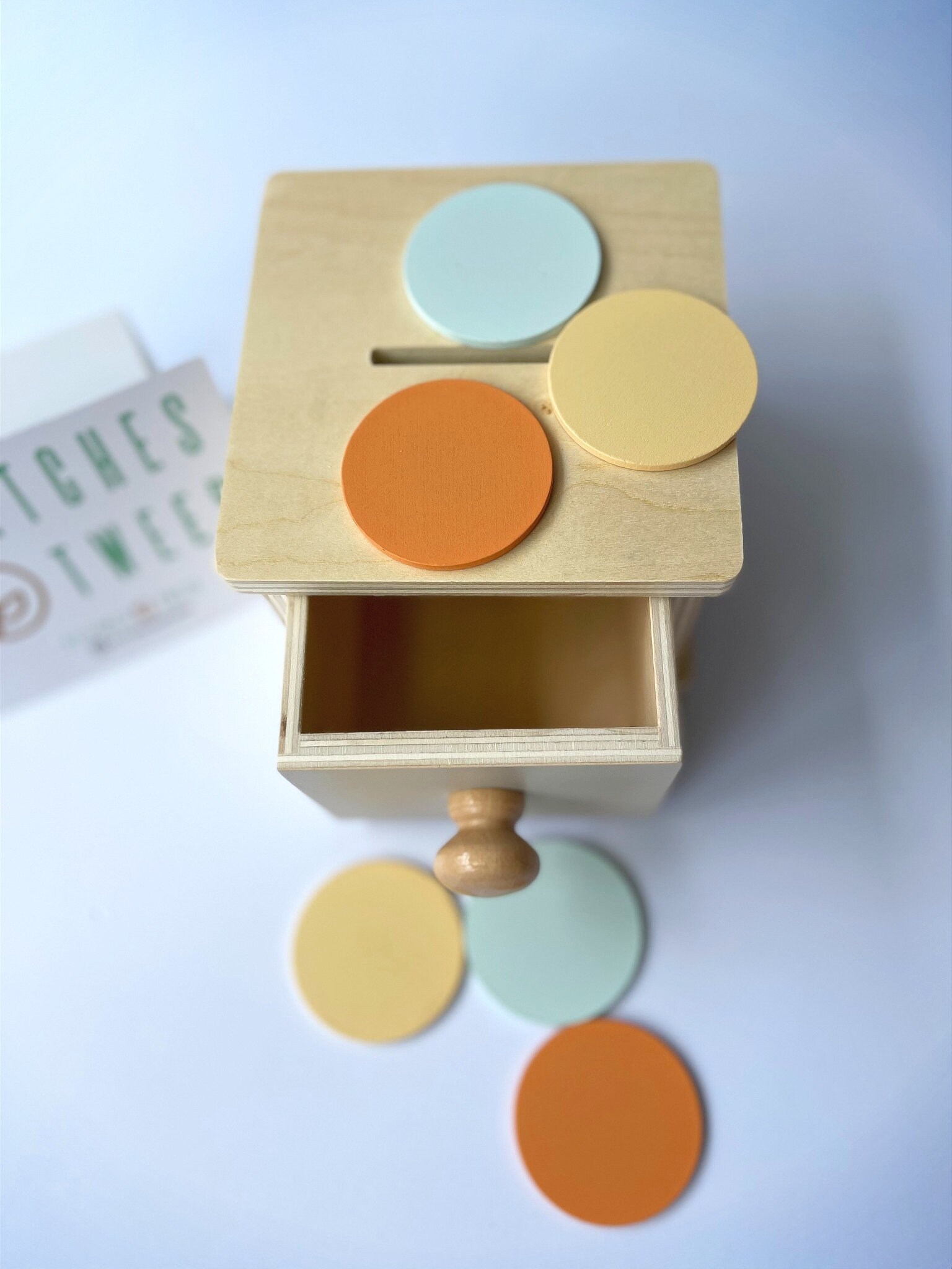 Wooden Coin Box Montessori Box Infant Toddler Educational Early ...